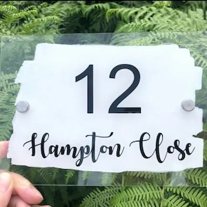 Bespoke Personalised Modern Door Sign/ House Sign/ Acrylic House Sign ...