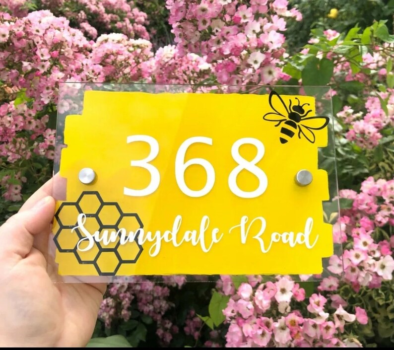 Bespoke Personalised Modern Door Sign/ House Sign/ Acrylic House Sign ...