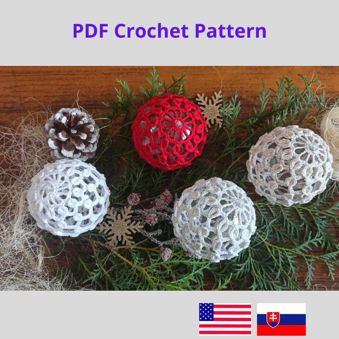 Christmas Ball Crochet PDF Pattern [english and Slovak Version] - Etsy