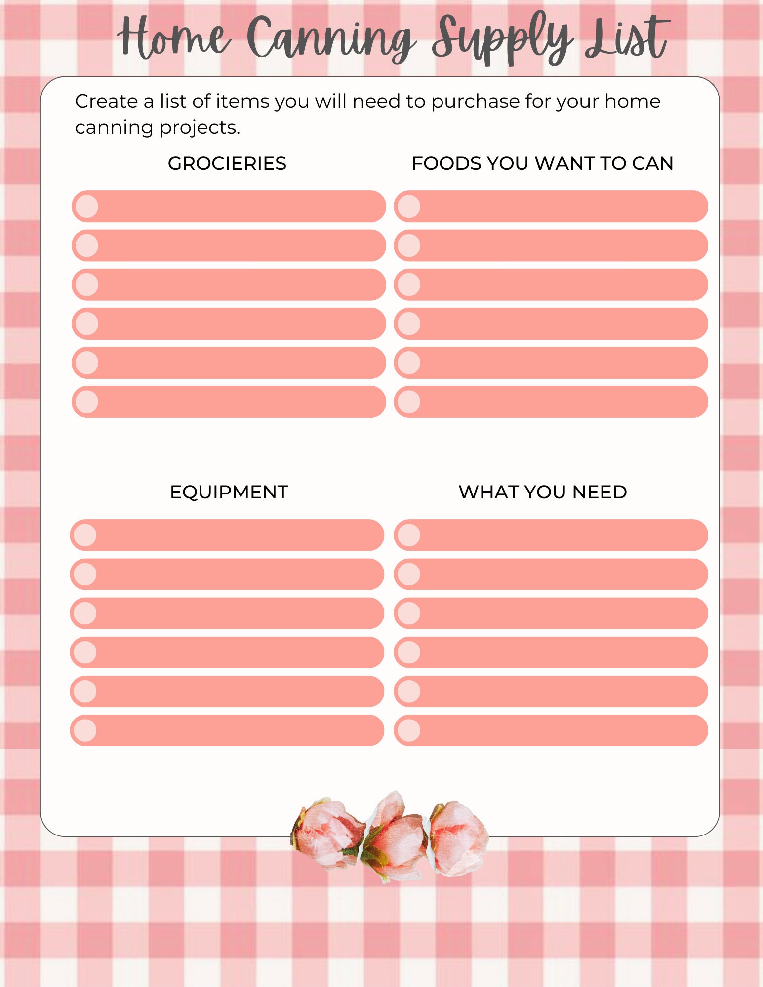 Printable Canning Planner Canning Log Food Preservation Log Canning ...