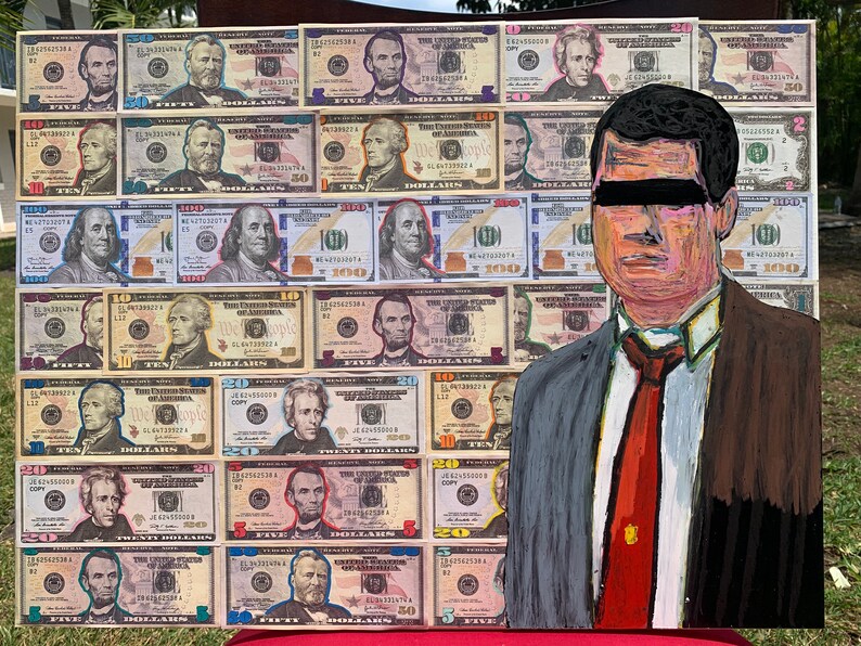 Bud Fox Wall Street Collage Painting on Canvas 18x24 - Etsy