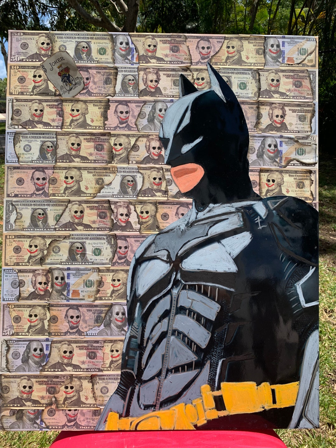 Batman the Dark Knight Joker Collage Print Painting on Canvas 24x30 - Etsy