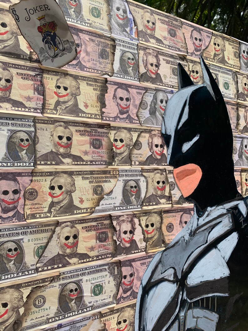 Batman the Dark Knight Joker Collage Print Painting on Canvas 24x30 - Etsy