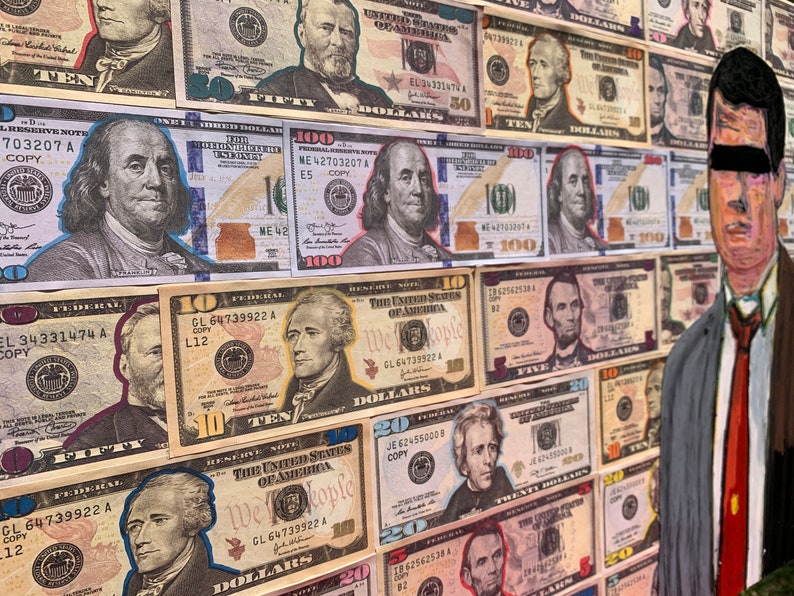 Bud Fox Wall Street Collage Painting on Canvas 18x24 - Etsy