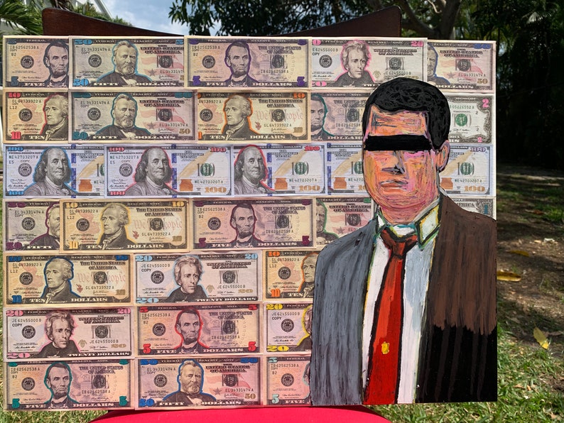 Bud Fox Wall Street Collage Painting on Canvas 18x24 - Etsy