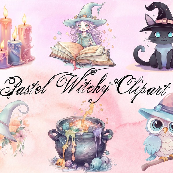 Witchy Clipart - Etsy
