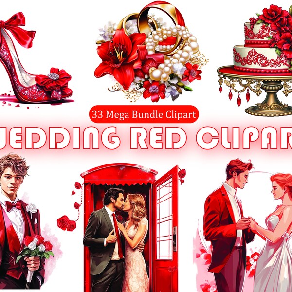 Ruby Wedding Clipart - Etsy