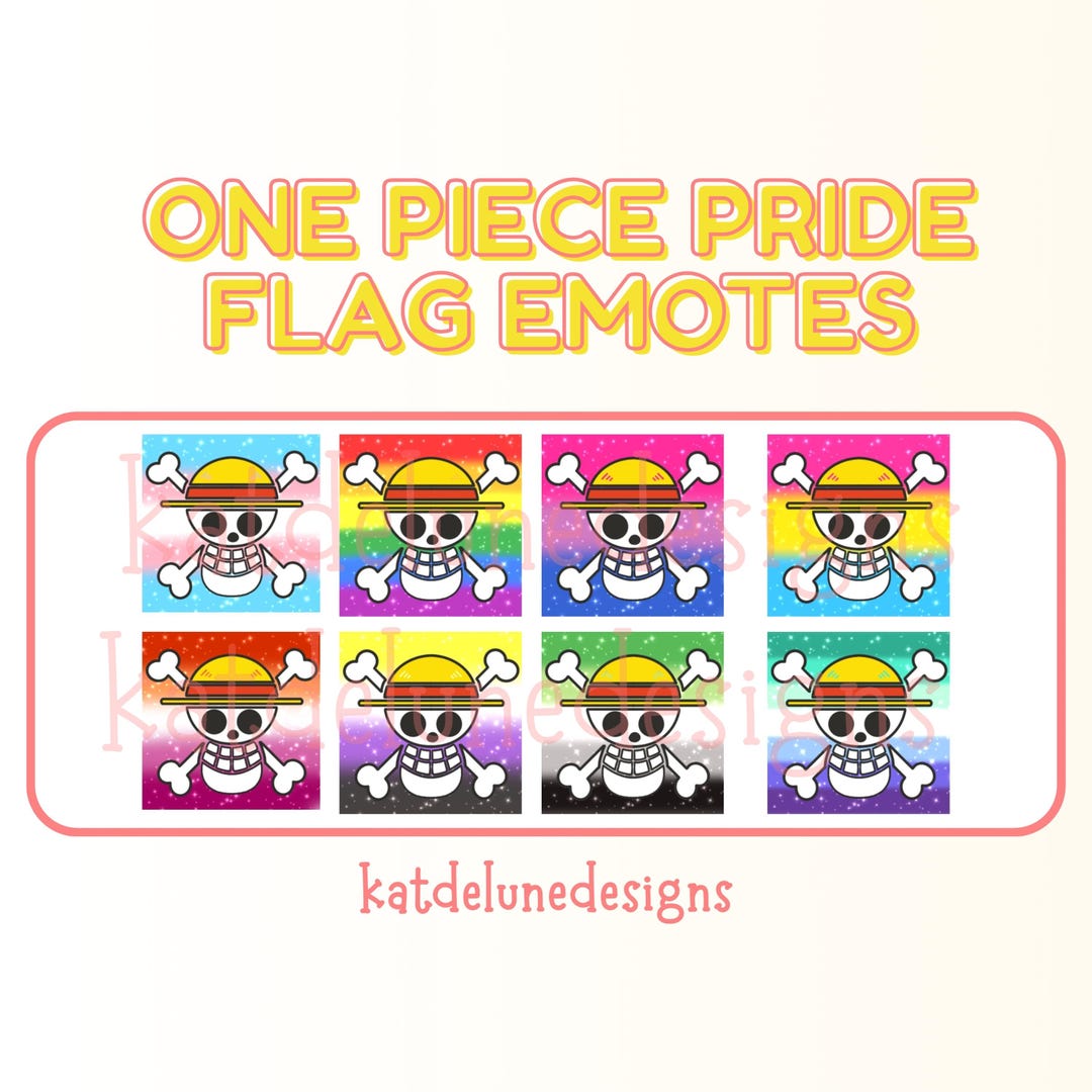 One Piece Pride Flag Twitch Emotes | Colorful | Pride | Cute | One ...