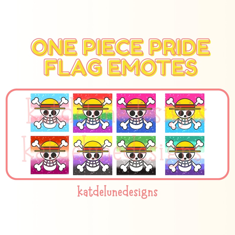 One Piece Pride Flag Twitch Emotes | Colorful | Pride | Cute | One ...