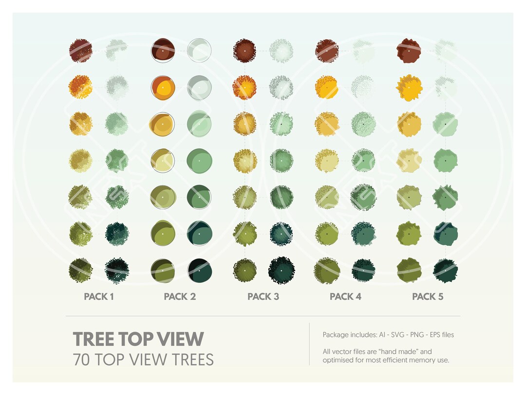 Tree Top View | Tree Vector | 70 Top View Trees | Instant Download Tree ...