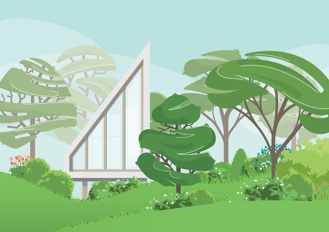 Flat Vector Tree Clipart Bundle Tree Silhouettes SVG AI - Etsy