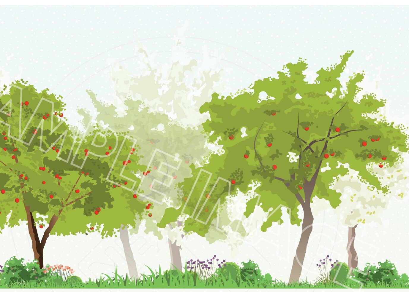 Apple Tree Vector Clipart Bundle | Vector Tree Clipart | Vector Fruit ...