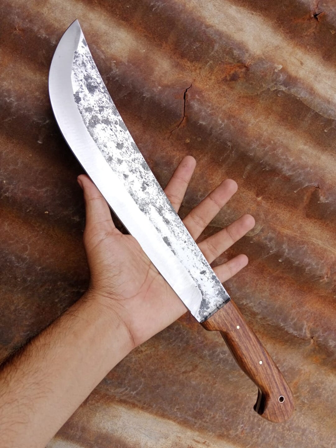Custom Handcrafted Machete 5160 Hand Forged Spring Steel With Leather ...