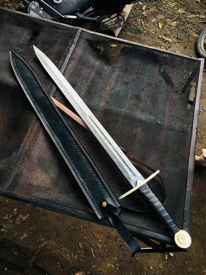 The Excalibur Sword 42''inches Smith Hand-forged Premium Looked 5160 ...