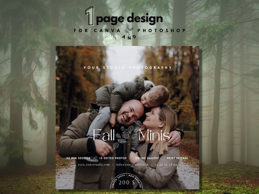 Fall Mini Session Template for Photographers, Fall mini session ...