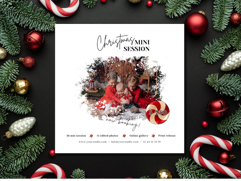 Christmas Mini Session Marketing Canva Template for Photographers ...
