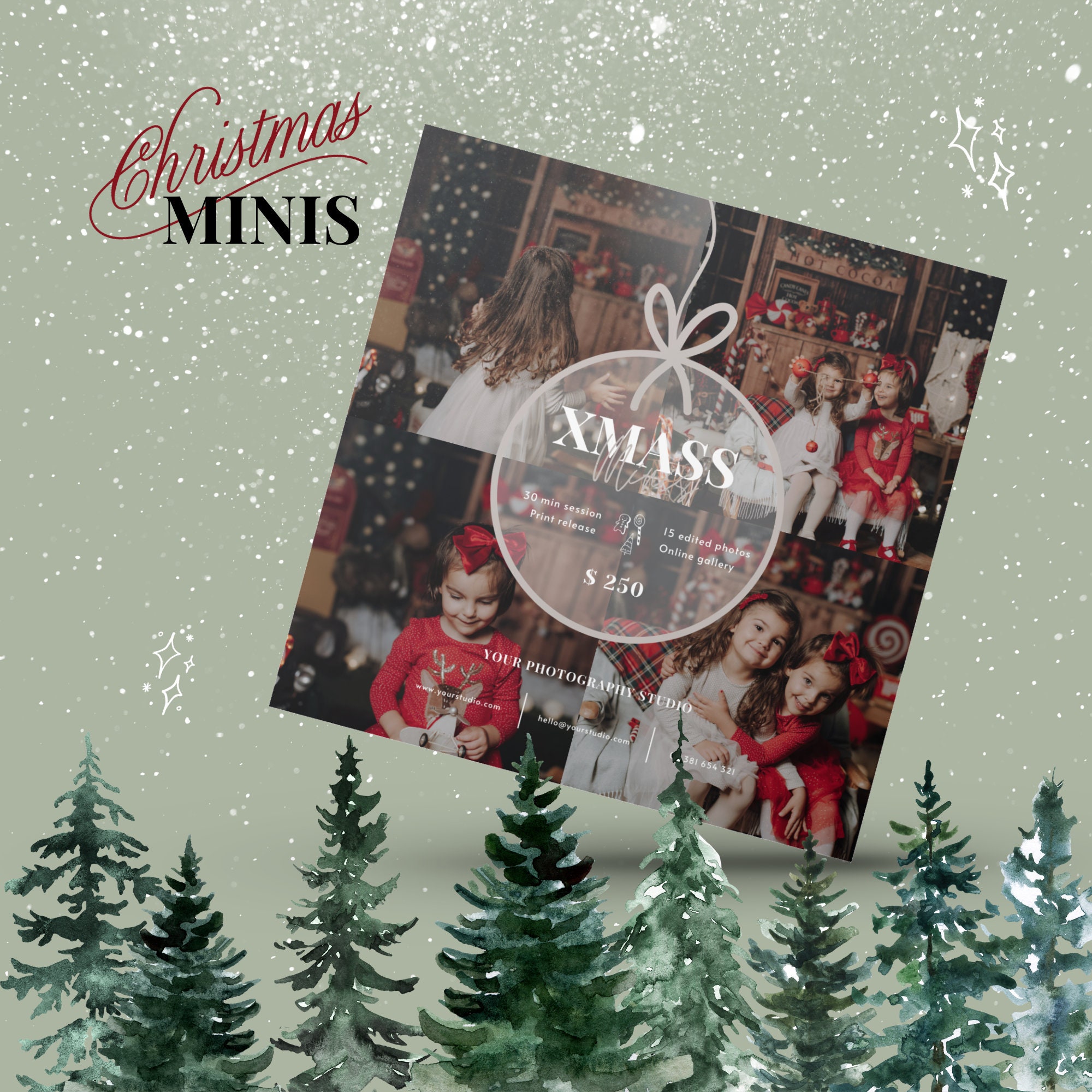 Christmas Mini Session Template, Christmas Cards Template for ...
