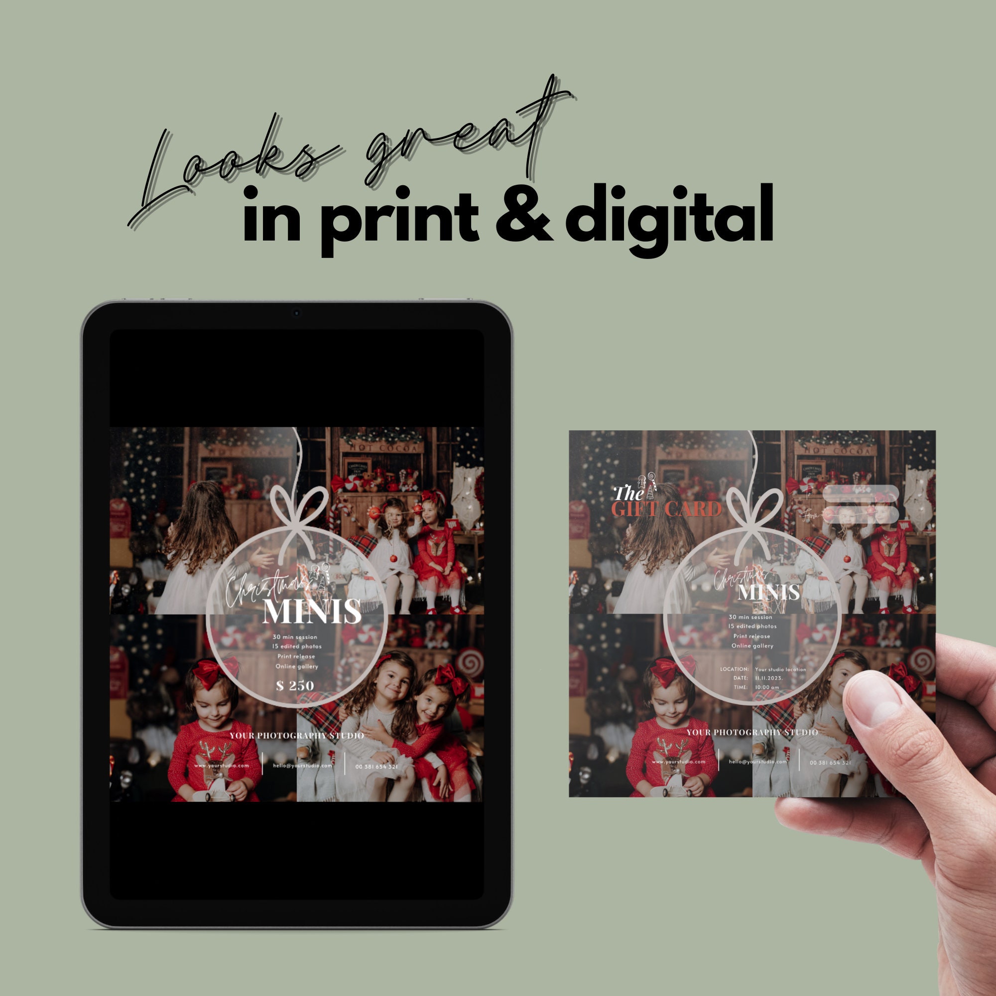 Christmas Mini Session Template, Christmas Cards Template for ...