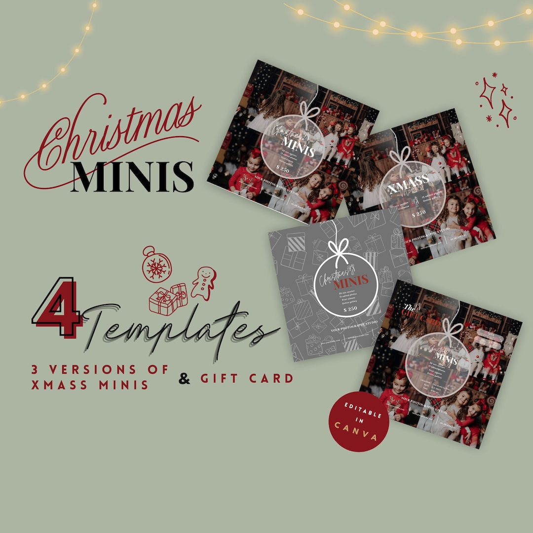Christmas Mini Session Template, Christmas Cards Template for ...
