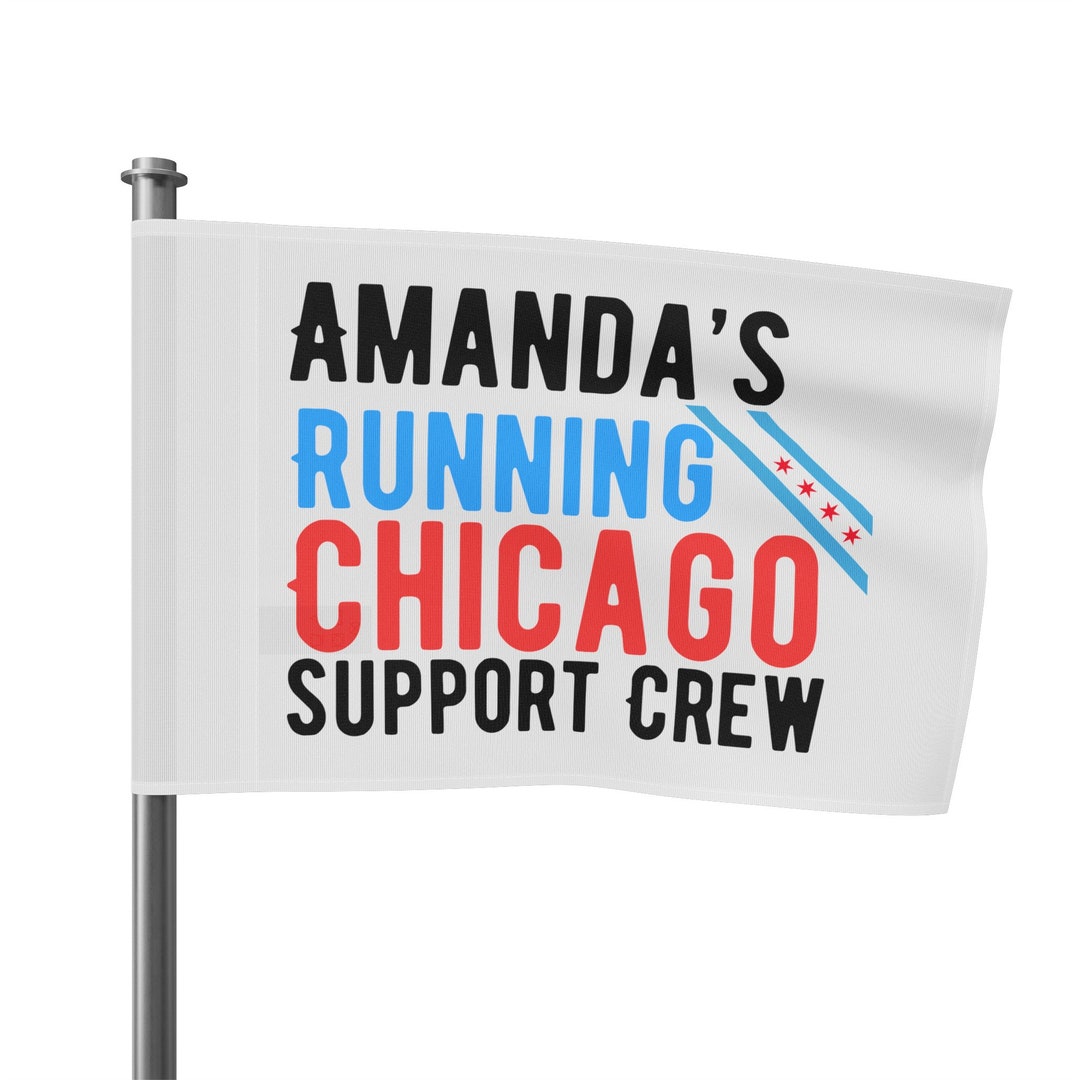 Custom Running, Marathon Support Crew Flag, Family Cheer Squad, Banner ...
