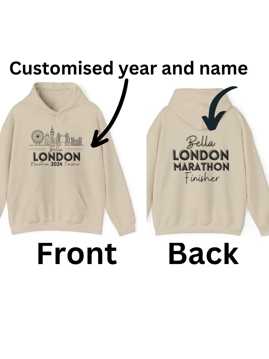 London Marathoner Hooded Sweatshirt, Marathon Gift, Marathon Runner ...