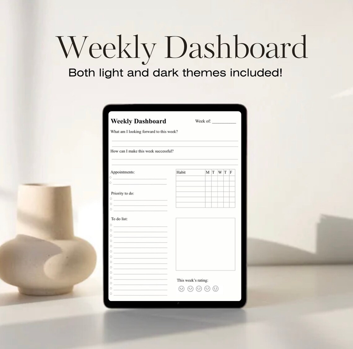 Minimalist Weekly Planner - Etsy