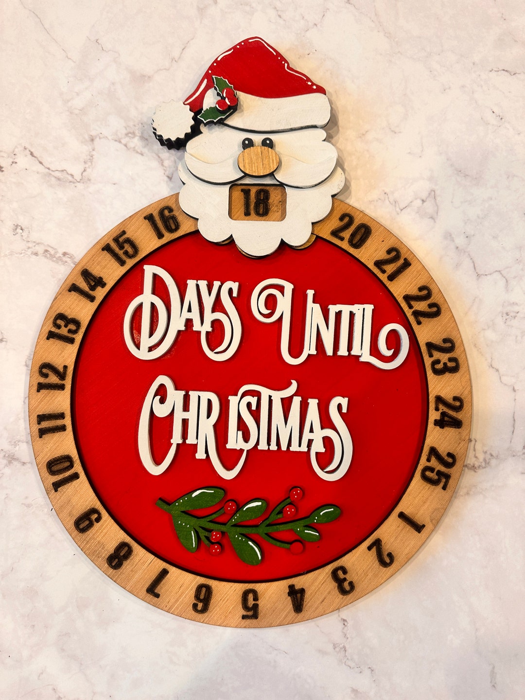 Santa Christmas Countdown Days Until Christmas Countdown - Etsy