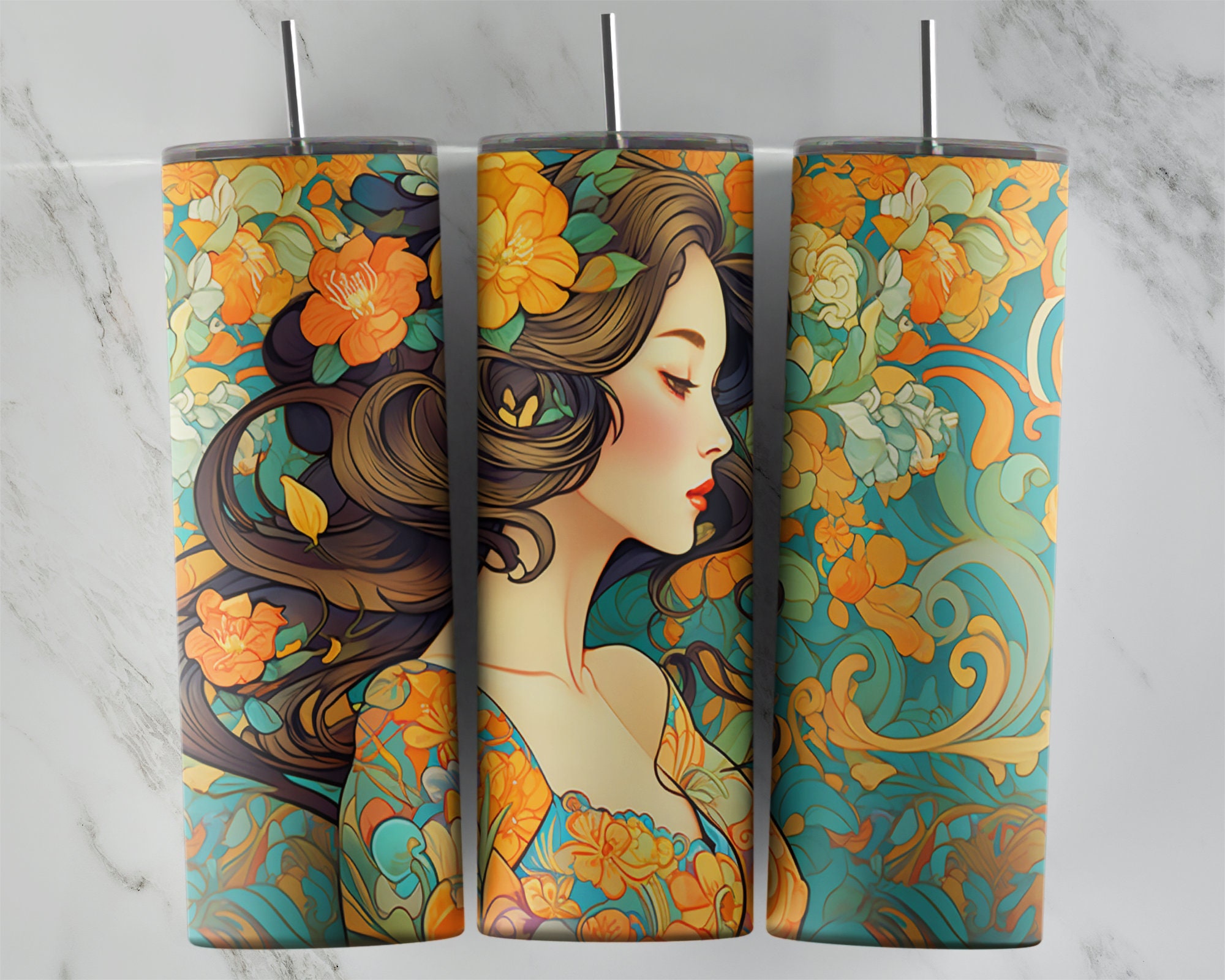 Asian Woman Png Tumbler Wrap Sublimation Design Skinny - Etsy