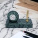 Green Marble Quartz Clock ,desk & Table Clock , Handmade With a Holder ...