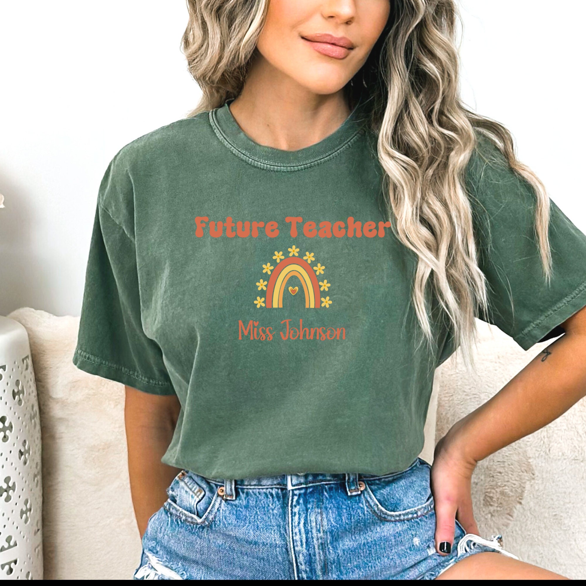 Custom Future Teacher With Name, Custom Comfort Colors Future Teacher ...