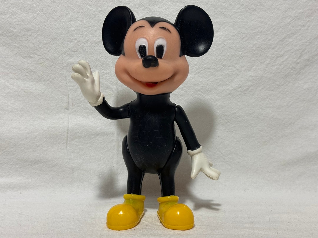 Rare Vintage Mickey Mouse Figurine 7 3/4 Inch Doll Movable Arms Legs ...