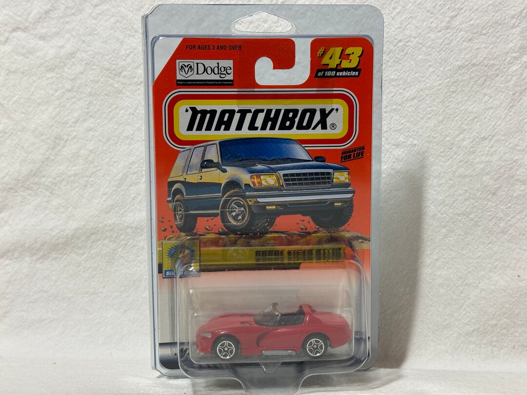 Vintage 1999 Matchbox Show Cars Series #43 Red Dodge Viper RT/10, Protective Cover, 2000 Logo, 1 ...