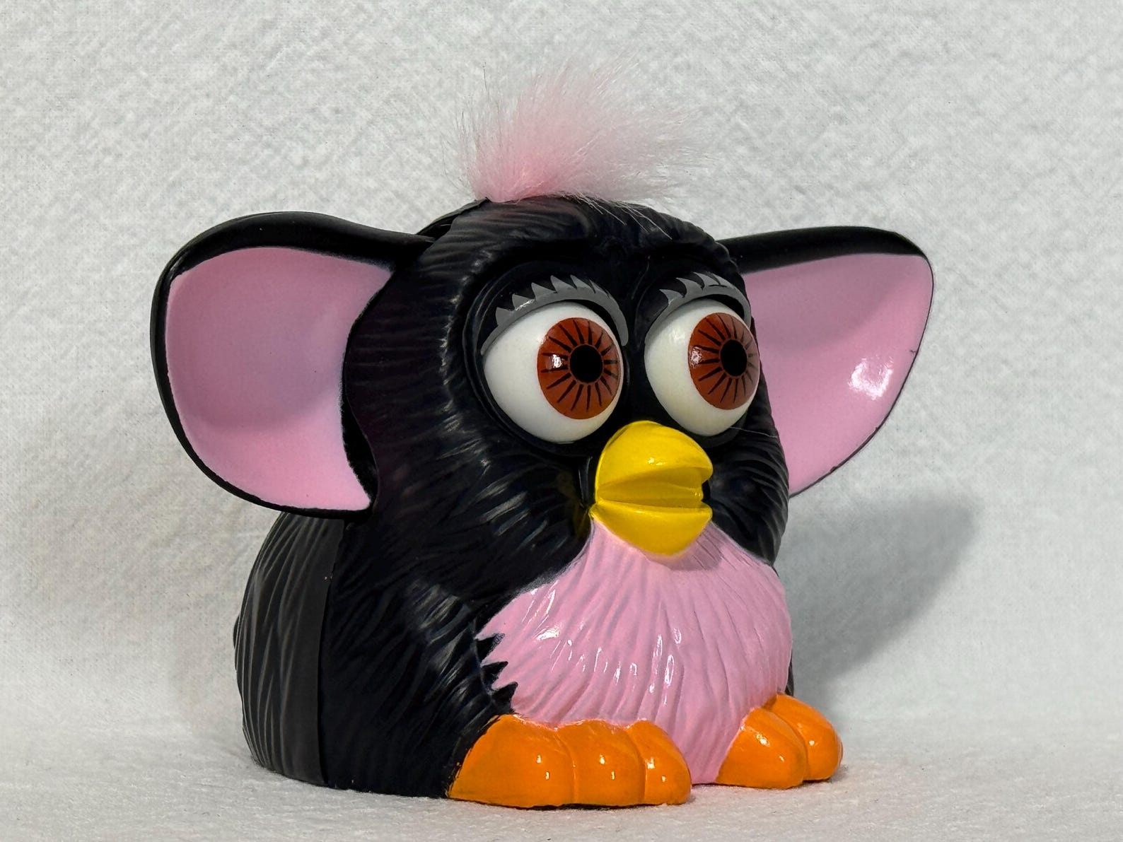 Furby 1998 Plastic Mcdonald's Happy Meal Toy, 3" Black With Pink Belly ...