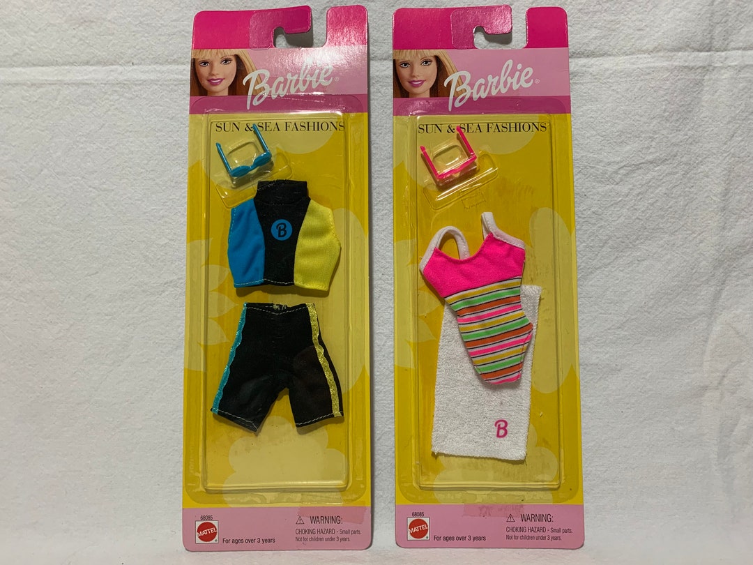 Vintage Barbie Clothes Sun & Sea Fashions 1999 Lot of 2 Mattel 68085 ...