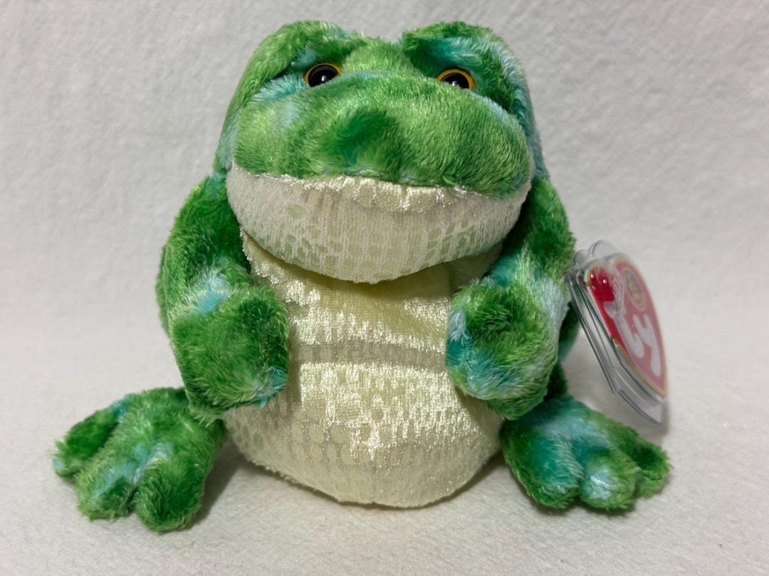 TY Beanie Baby Marsh the Bullfrog PE Pellets Beanbag Plush Stuffed ...