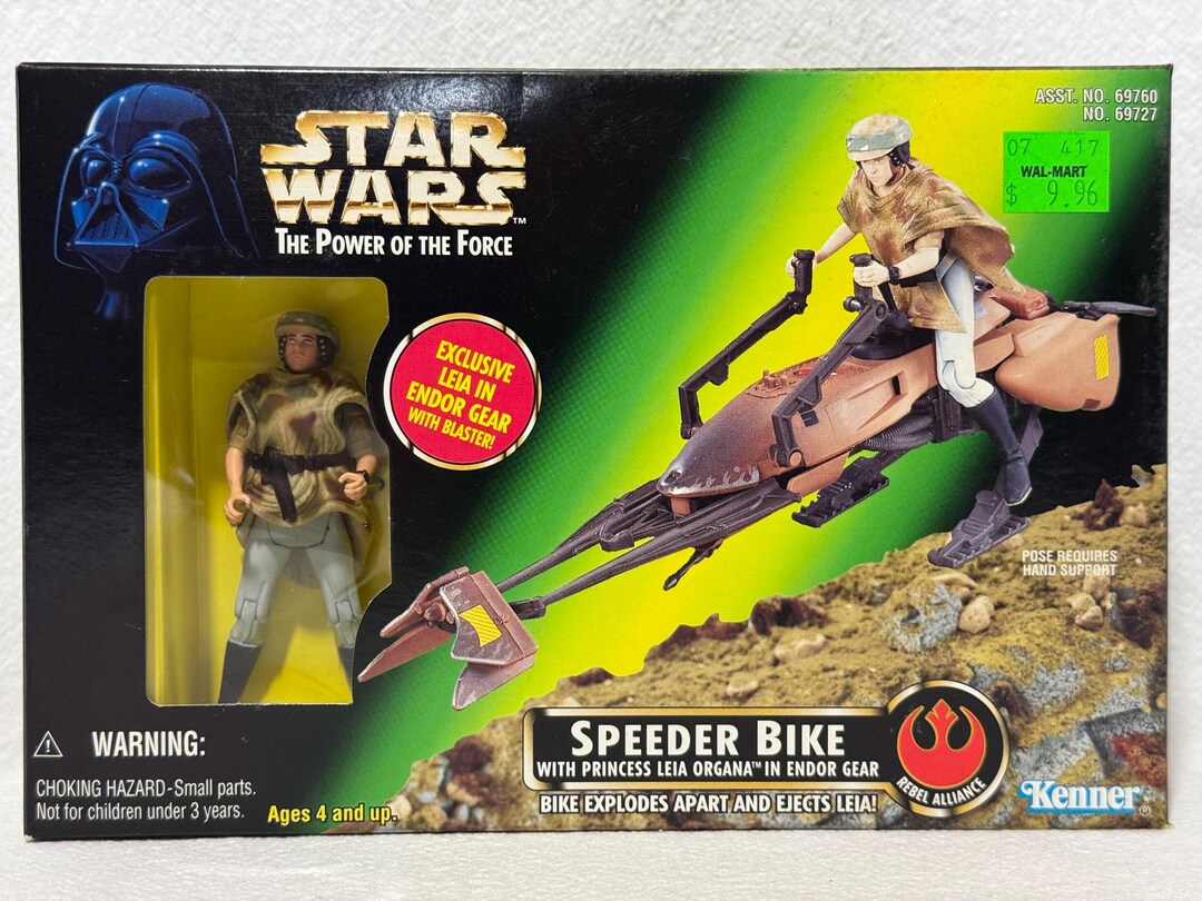 Star Wars Speeder Bike With Princess Leia in Endor Gear Figure, Power of the Force, Vintage 1997 ...