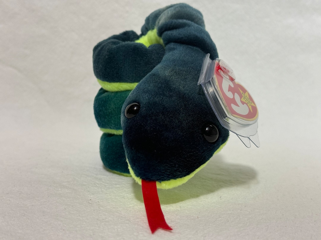 TY Beanie Baby Hissy the Snake PVC Pellets Beanbag Plush Soft Stuffed ...
