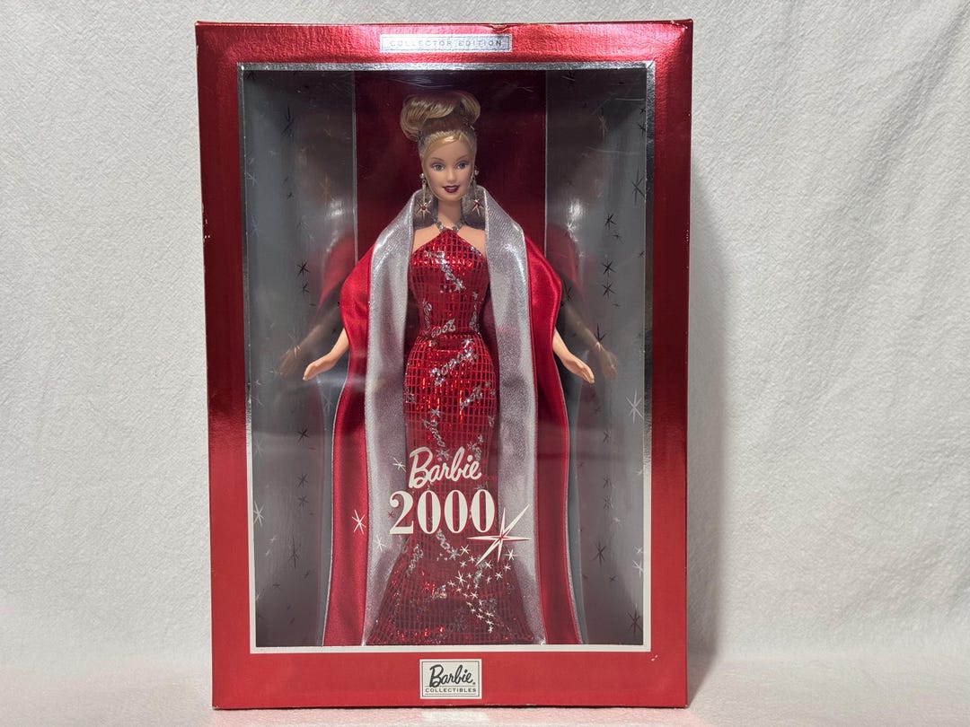 Barbie 2000 Fashion Doll Y2K Millennium With Stand, Glamorous Red ...