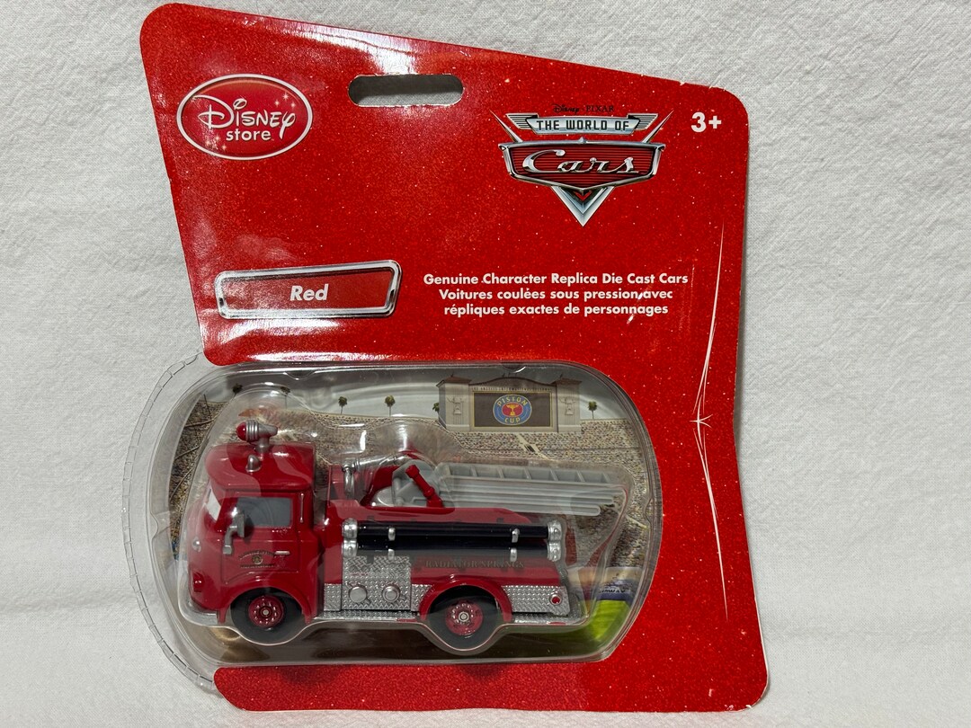 Rare Disney Store Pixar Cars Red Fire Engine Truck 4 Die-cast, Radiator ...