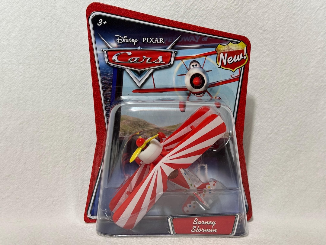 Disney Pixar Cars Barney Stormin Biplane, New in Box NIB, Factory ...