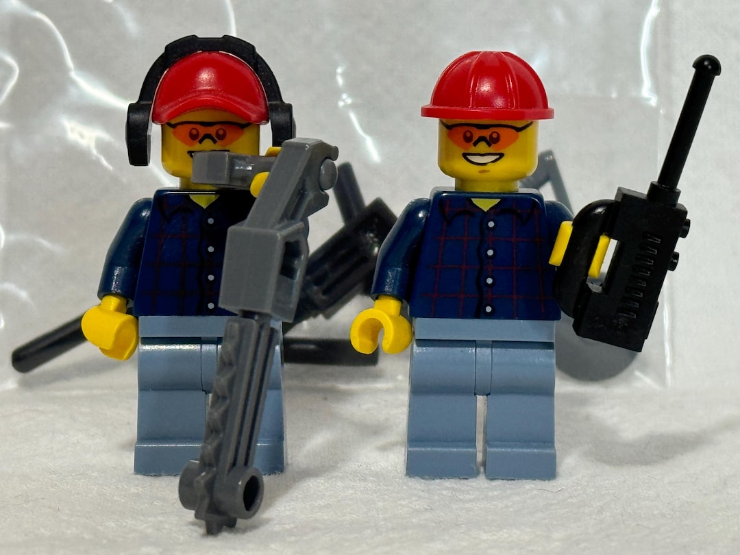 Lego Construction Workers Minifigures, Lot of 2 Male Minifigs With ...