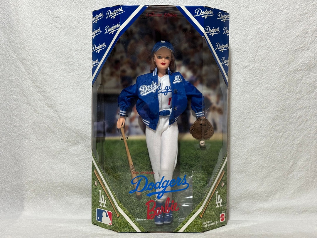 Vintage 1999 Barbie Doll, Los Angeles Dodgers MLB Baseball, Stand Glove ...