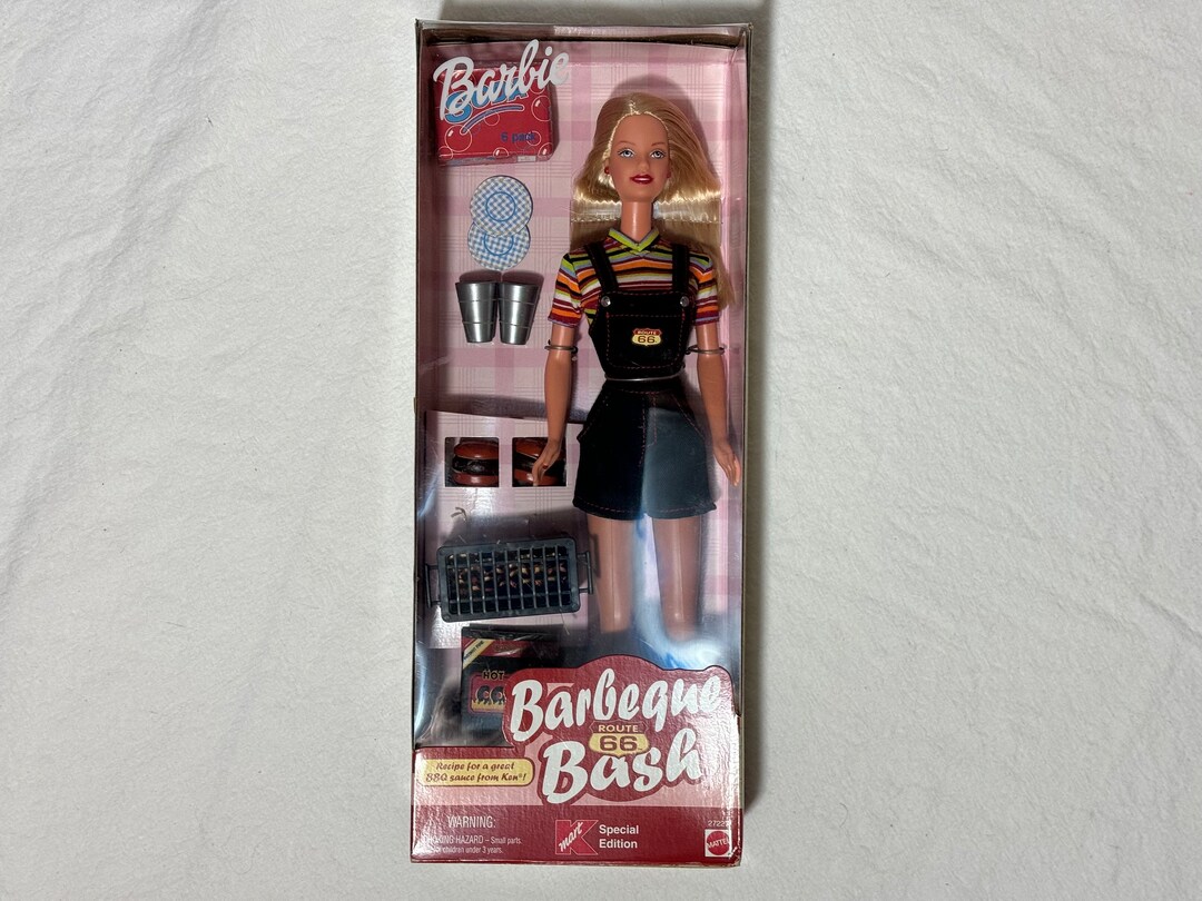 Barbie Route 66 Barbecue Bash Doll With Soda Plates Cups Burgers Grill ...