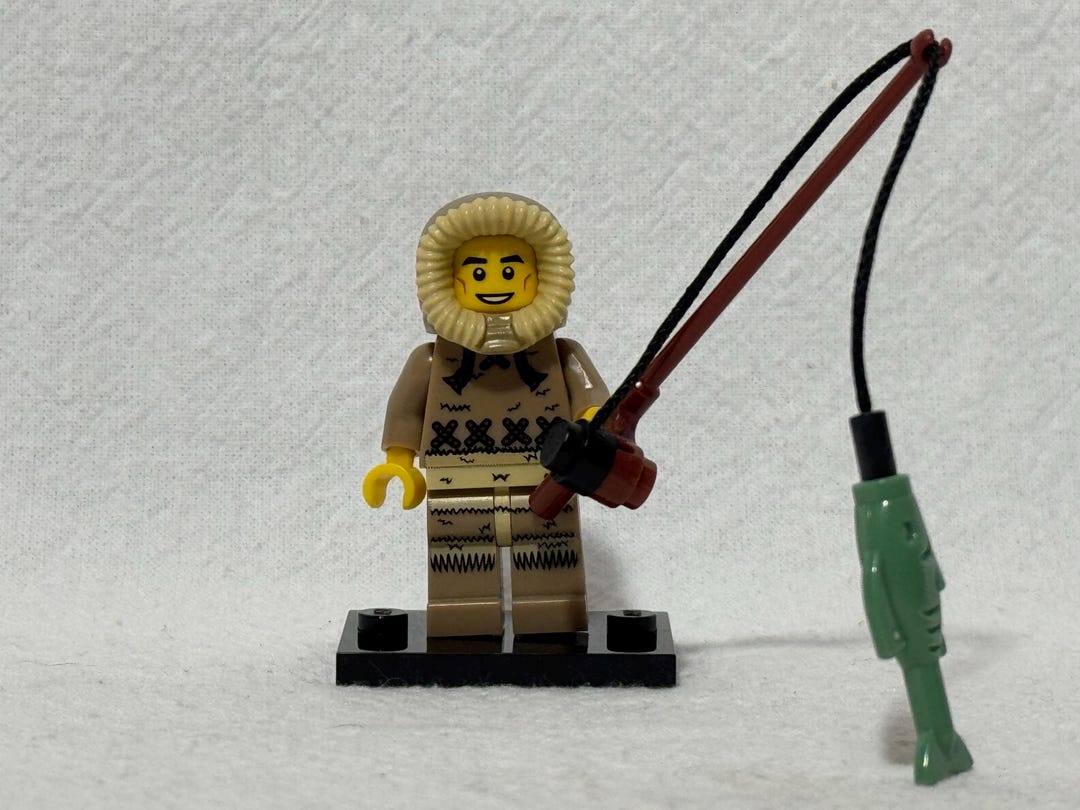 Lego Ice Fisherman With Fish Minifigure, 8805-4 CMF Series 5, Includes ...