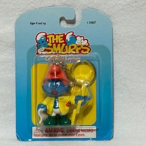 Rare Vintage 1996 the Smurfs Ruler Smurf Keychain, Collectable Smurf ...