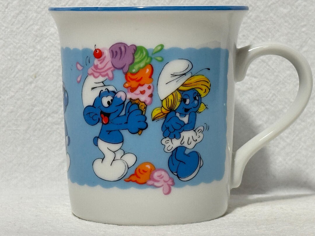 Smurfs Smurfette Ceramic Cup Mug Love and Ice Cream, Wallace Berrie ...