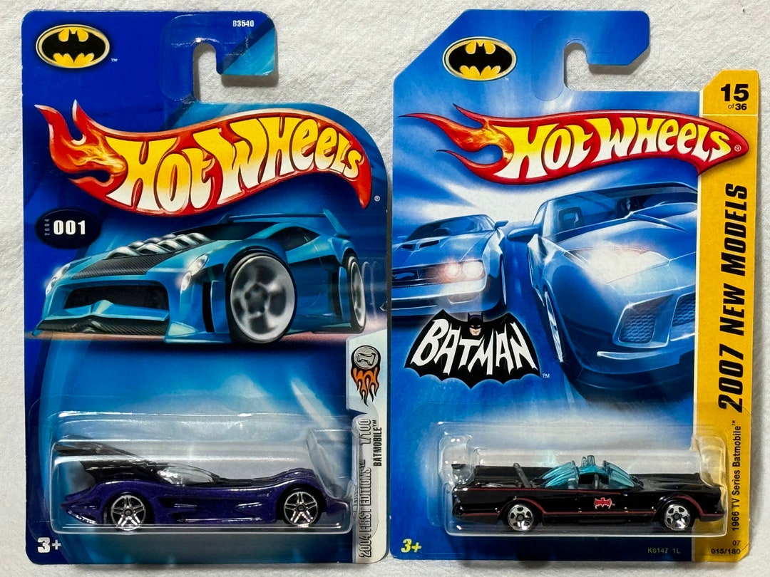 Hot Wheels Batman Lot of 2, 1966 TV Series Black Batmobile K6147, 2004 ...