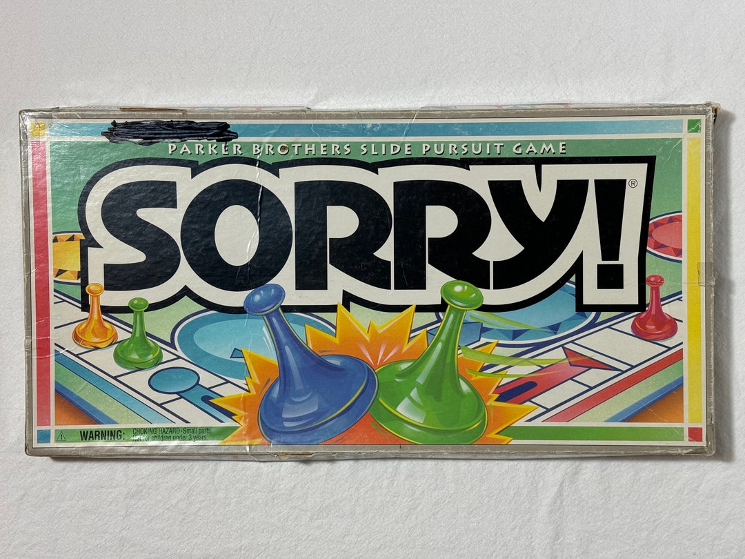 Vintage 1992 Sorry Board Game Slide Pursuit, Pre-owned Complete 16 ...