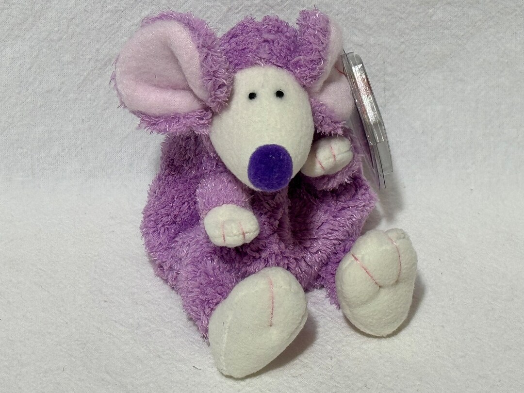 TY Beanie Baby Ratzo the Rat Purple 6" Beanbag Plush Stuffed Animal ...