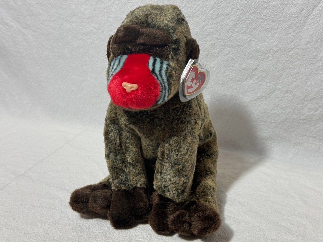 Vintage TY Beanie Buddies Cheeks the Mandrill Beanbag Plush Stuffed ...